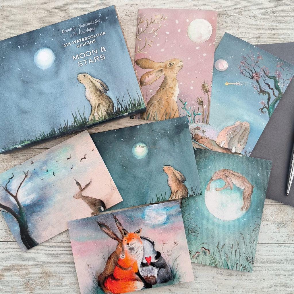 Moon & Stars Boxed Notecard Set - Love Country by Sarah Reilly